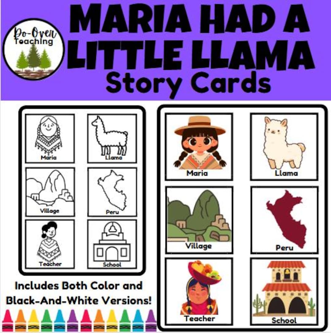 Maria Had A Little Llama Book Companion Story Cards Activity Craft ...