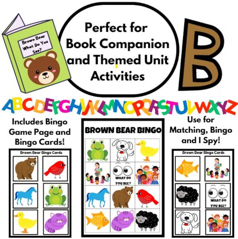 Brown Bear Brown Bear What Do You See? Book Companion Bingo Game Plus ...