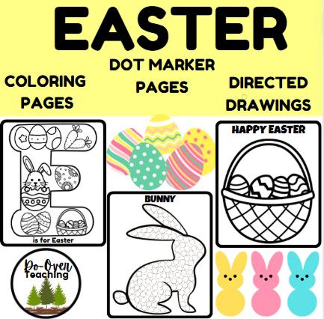 Spring Easter Coloring and Dot Marker Pages Preschool Kindergarten ...