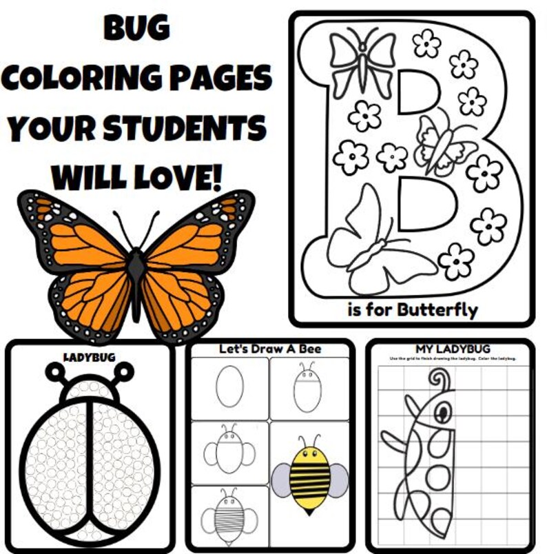 Bug and Insect Coloring and Dot Marker Pages Preschool Kindergarten ...