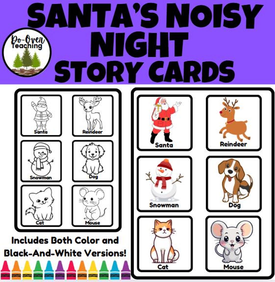 Santa's Noisy Night Book Companion Story Cards Activity Craft Christmas ...