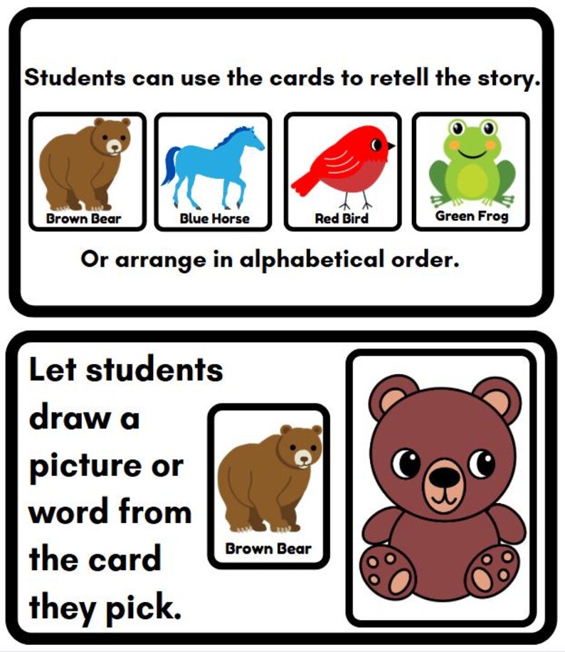 Brown Bear, Brown Bear, What Do You See? Story Cards & No-prep Craft ...
