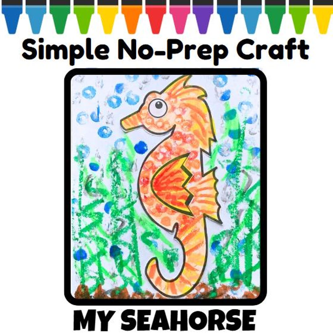 My Seahorse Ocean Cut and Paste Craft Plus Dot Marker and Coloring Page ...