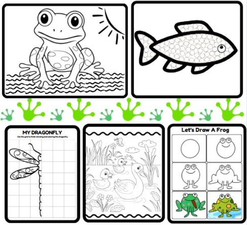 Pond Coloring and Dot Marker Pages Preschool Kindergarten Curriculum ...