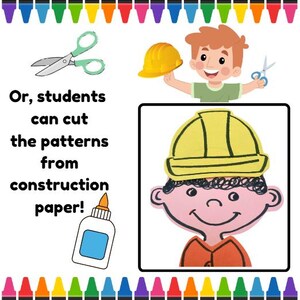 Cut and Paste Construction Worker Simple Craft Plus Dot Marker ...