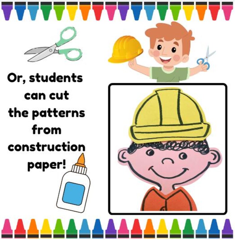 Cut and Paste Construction Worker Simple Craft Plus Dot Marker ...