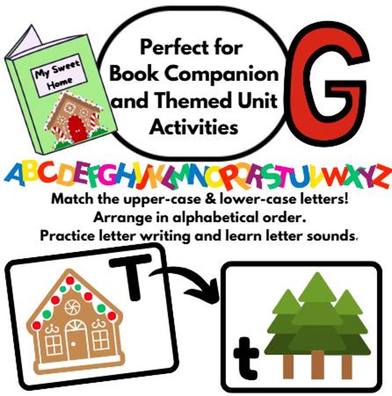 Gingerbread Christmas Alphabet Letter Match Game Plus No-prep Holiday ...