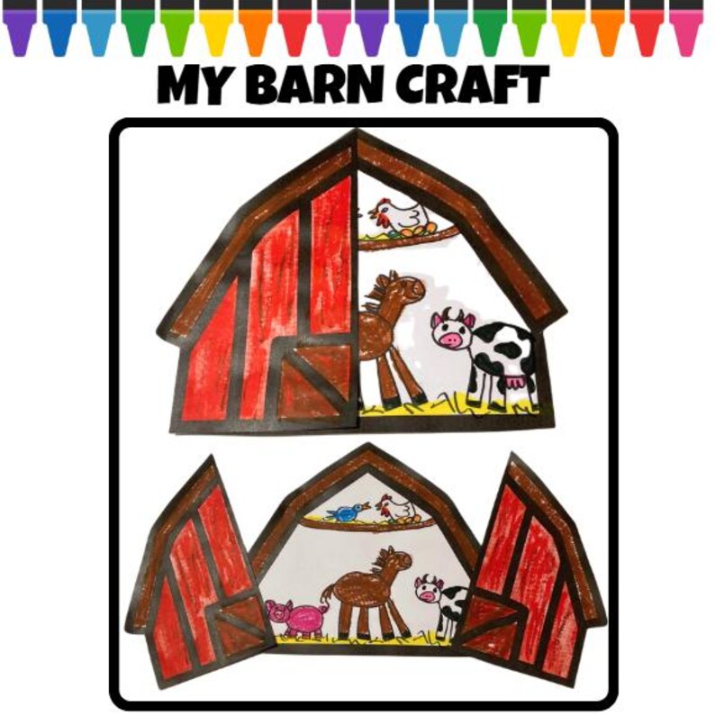Cut & Paste Barn and Farm Animal Craft Plus Dot Markera and Coloring ...