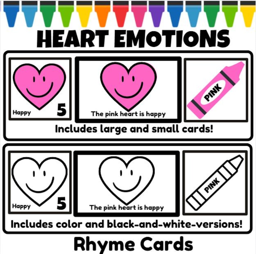 Emotions Hearts Circle Rhyme Poem Cards Plus Bonus Pages Valentines Day ...