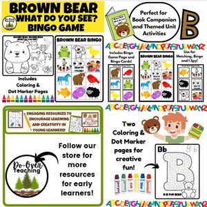 Brown Bear Brown Bear What Do You See? Book Companion Bingo Game Plus ...