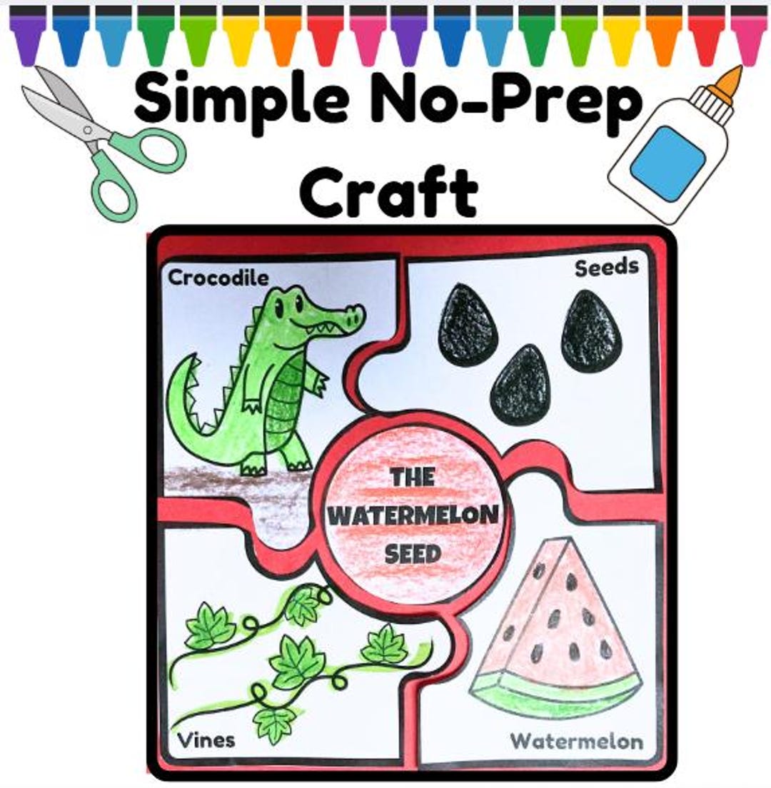 The Watermelon Seed Puzzle Craft Book Companion and Bonus Learning ...