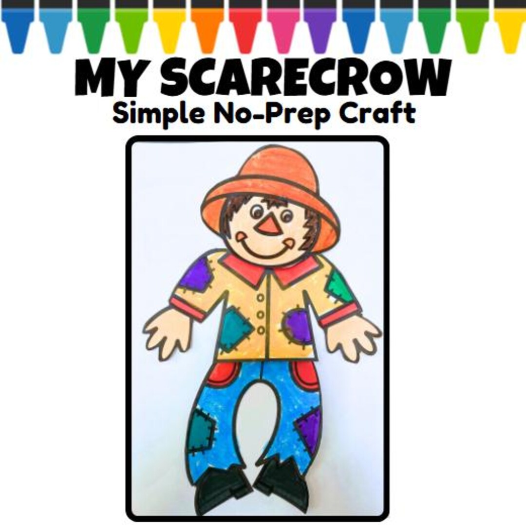 Scarecrow Simple Craft Plus Dot Marker & Coloring Page for Fall Autumn ...
