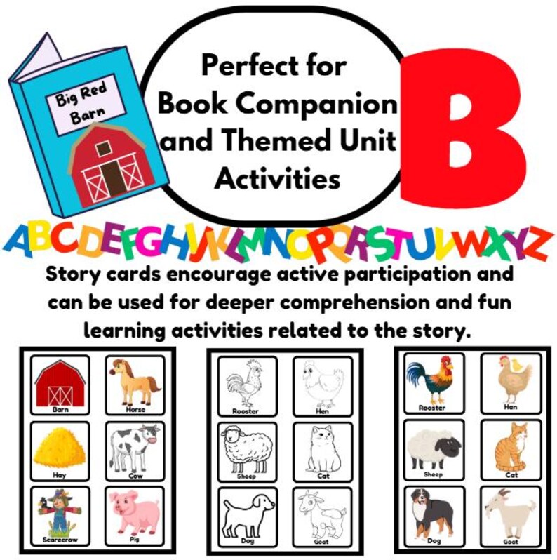 Big Red Barn Book Companion Story Cards & No-prep Craft Farm Animals - Etsy