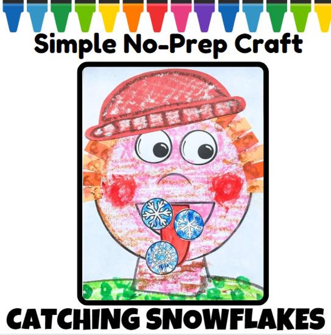 Catching Snowflakes Winter Cut and Paste Craft and Dot Marker Page and ...