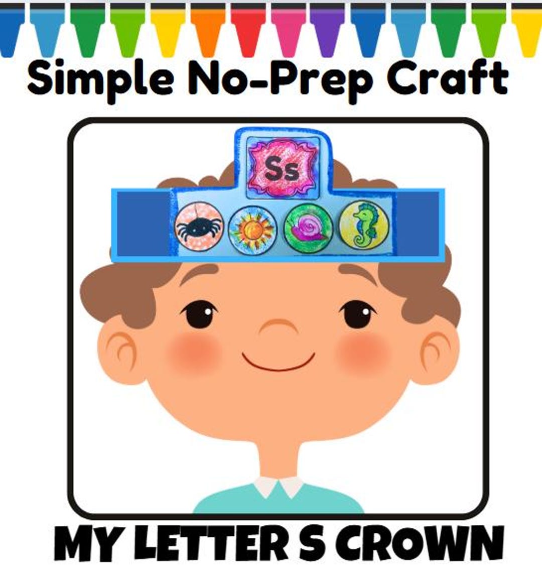 Alphabet Letter S No Prep Crown Craft Plus Colorful Word Cards and ...