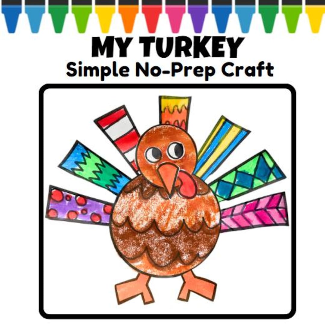 Turkey Simple Craft Plus Dot Marker & Coloring Page for Fall Autumn ...
