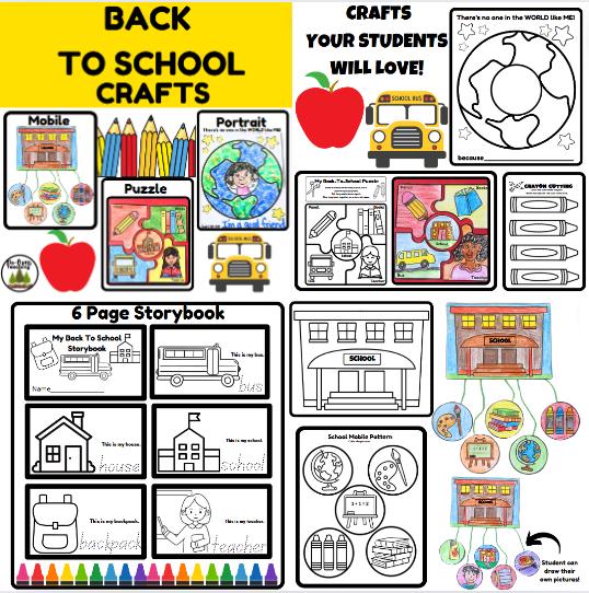 Back to School Simple Crafts No-prep Preschool and Kindergarten ...