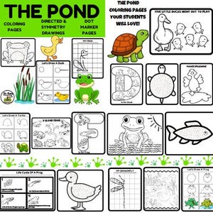 Pond Coloring and Dot Marker Pages Preschool Kindergarten Curriculum ...