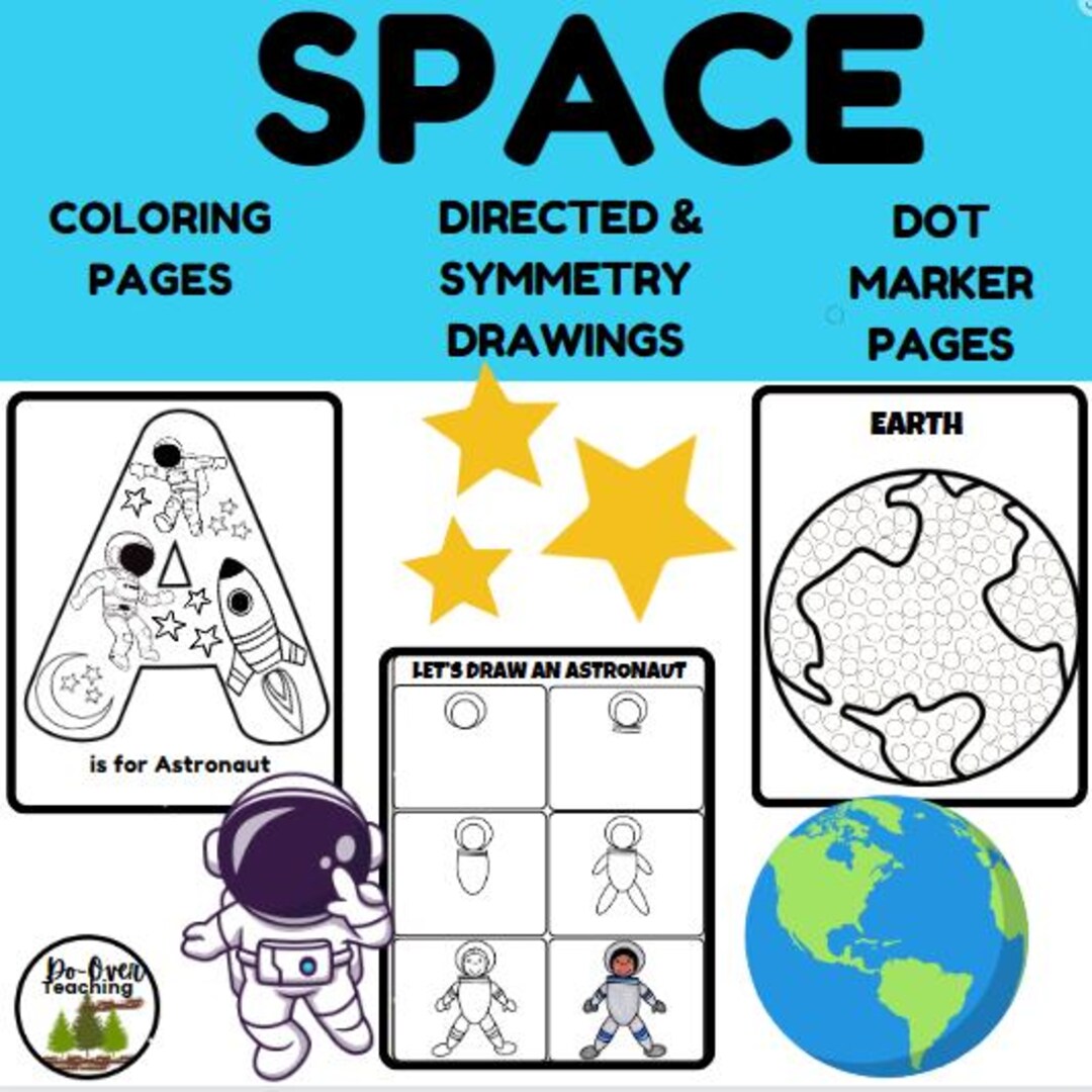 Space Coloring and Dot Marker Pages Preschool Kindergarten Curriculum ...