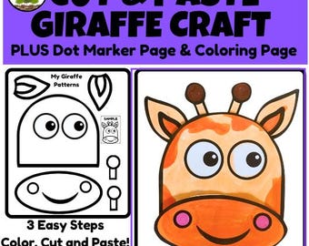 Cut and Paste Alligator Simple Craft Plus Dot Marker and Coloring Page ...