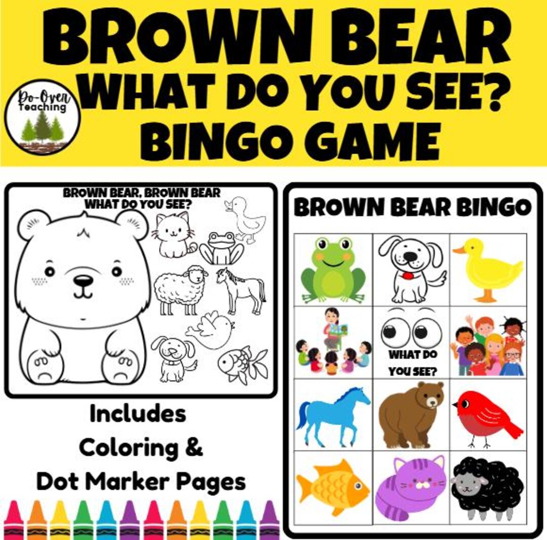 Brown Bear Brown Bear What Do You See? Book Companion Bingo Game Plus ...