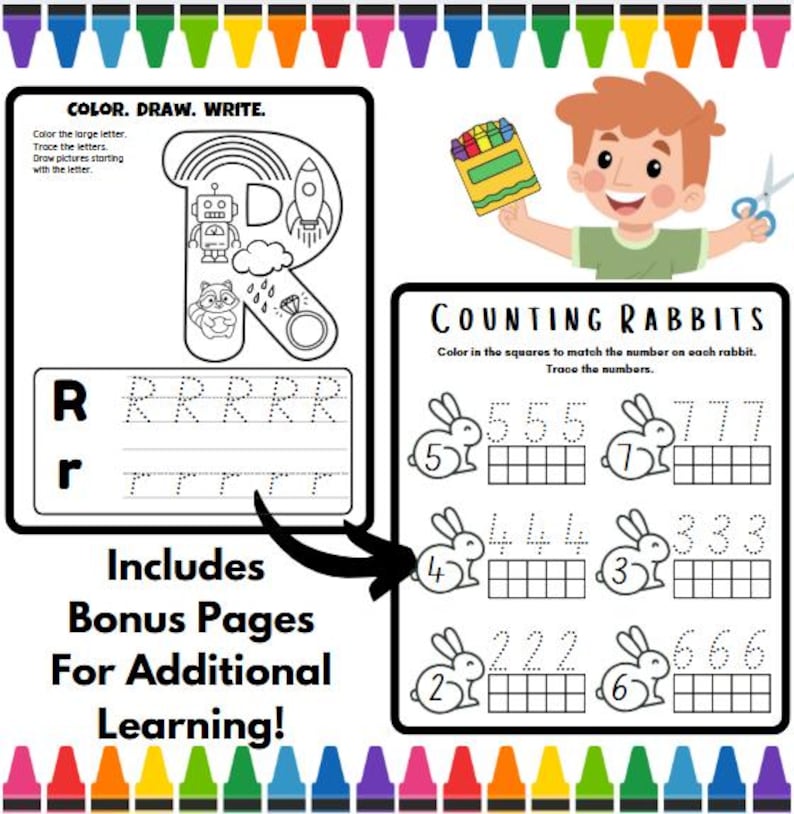 Alphabet Letter R No Prep Crown Craft Plus Colorful Word Cards and ...
