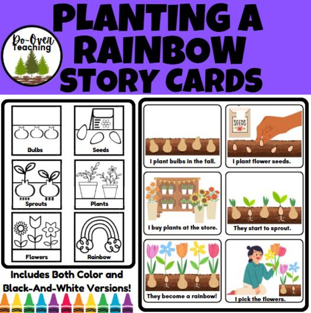 Planting A Rainbow Book Companion Story Cards Activity Craft Circle ...