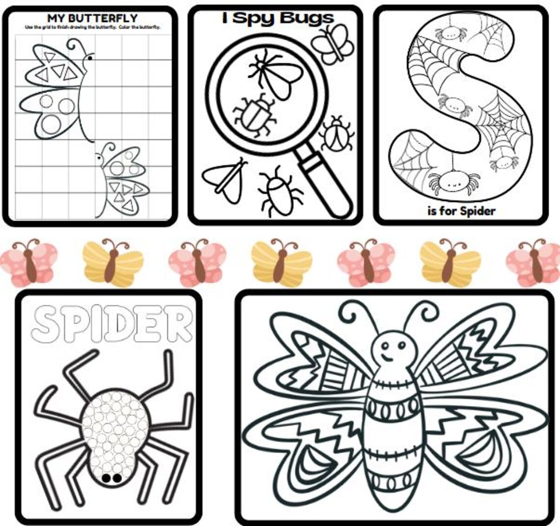 Bug and Insect Coloring and Dot Marker Pages Preschool Kindergarten ...