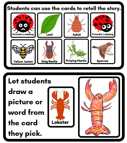 The Grouchy Ladybug Book Companion Story Cards Activity Craft Circle ...