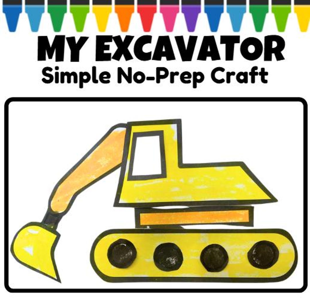 Excavator Construction Machine Simple Craft Plus Dot Marker & Coloring ...