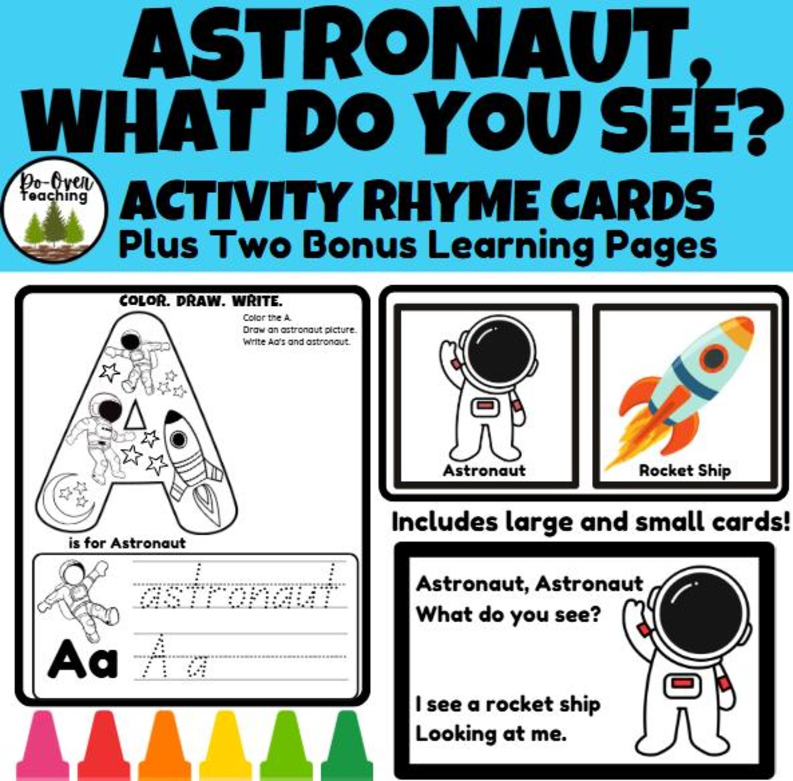 Astronaut, What Do You See? Circle Rhyme Poem Cards & Bonus Pages Space ...