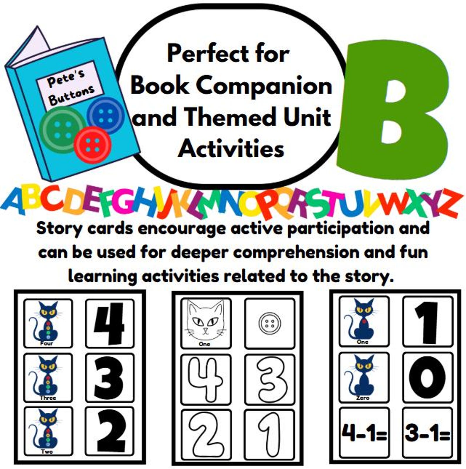 Pete the Cat and His Groovy Buttons Story Cards and No-prep Craft ...