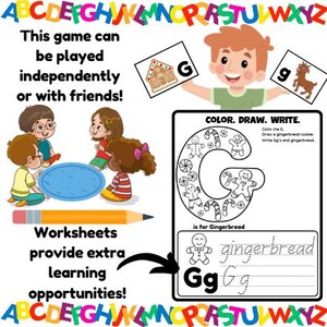 Gingerbread Christmas Alphabet Letter Match Game Plus No-prep Holiday ...