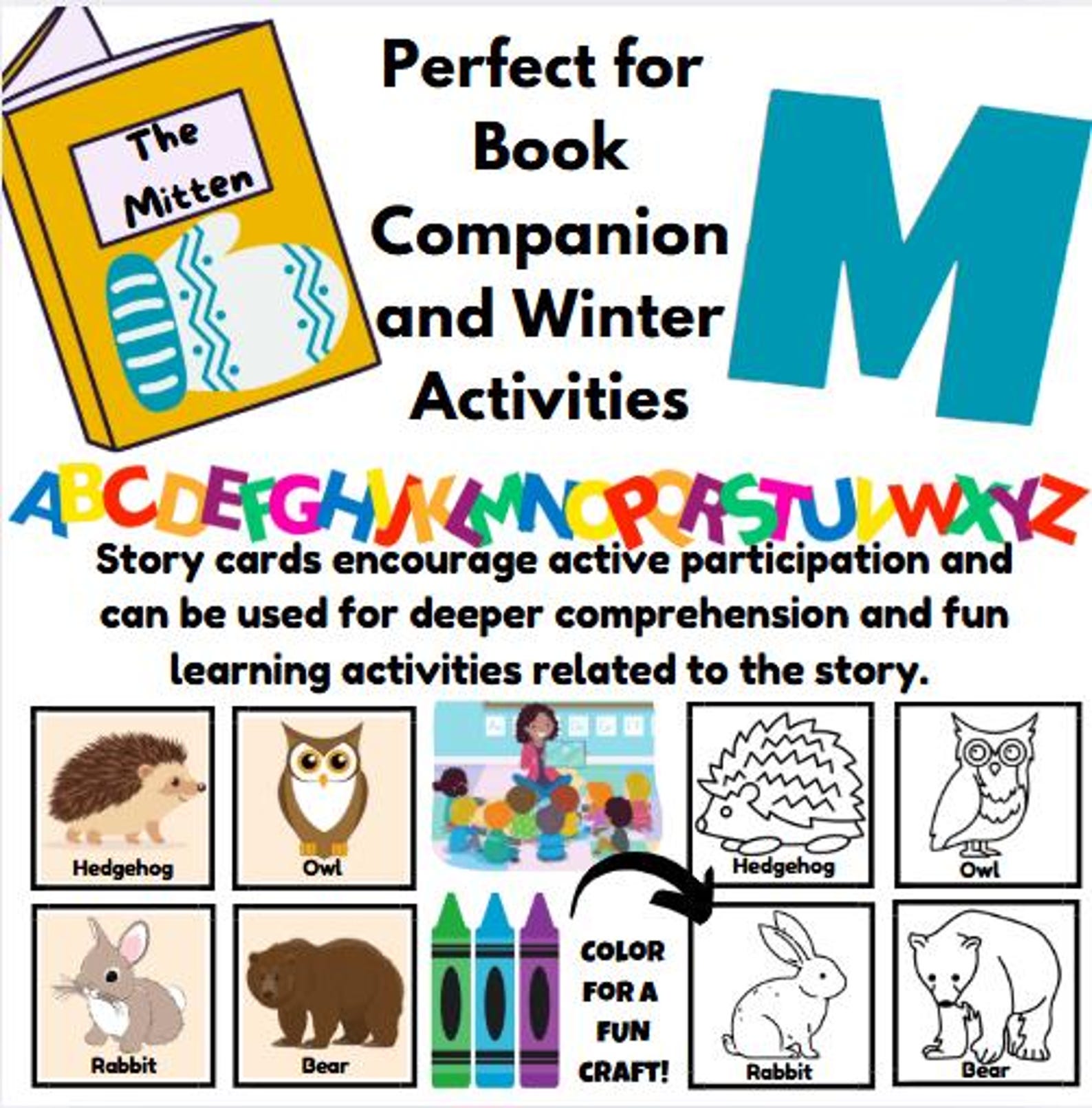 The Mitten Winter Book Companion Story Cards and Craft Activity Winter ...