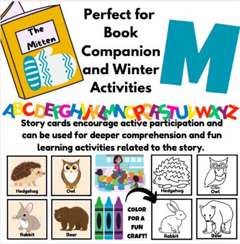 The Mitten Winter Book Companion Story Cards and Craft Activity Winter ...