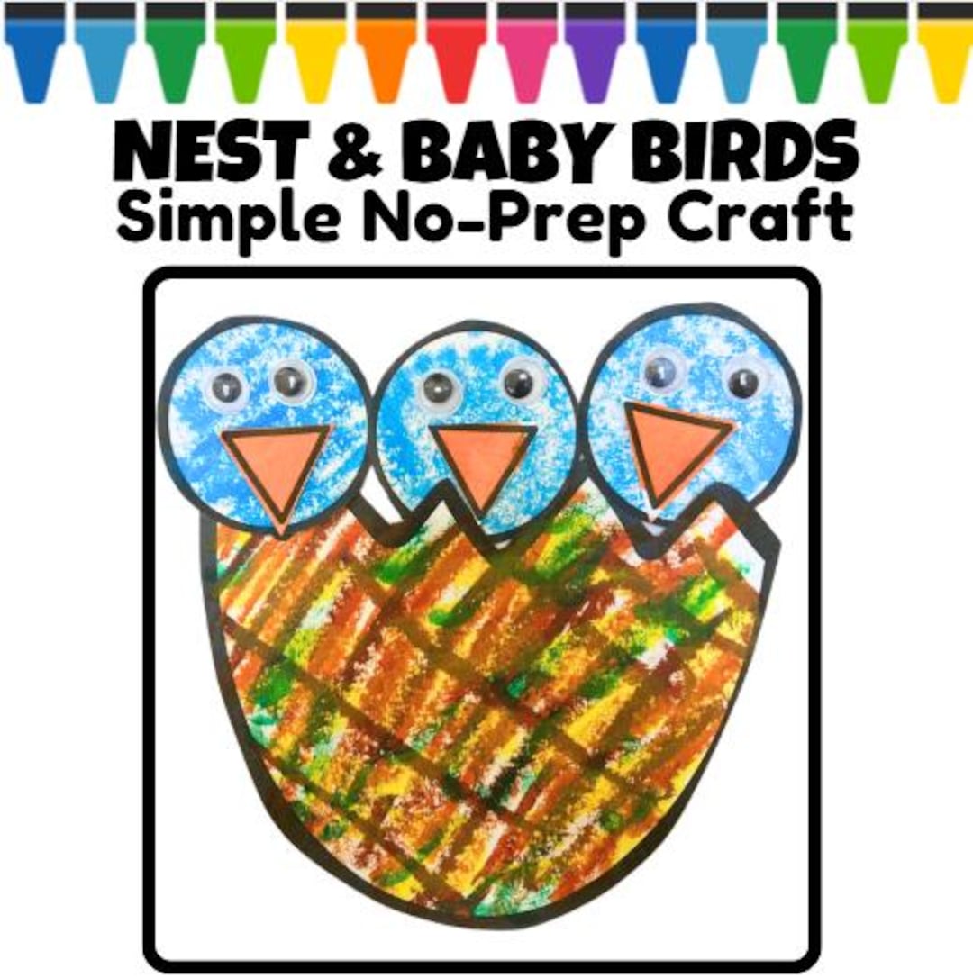 Cut and Paste Nest and Baby Birds Simple Craft Plus Dot Marker and ...
