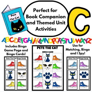 Pete the Cat I Love My White Shoes Book Companion Bingo Game Plus ...
