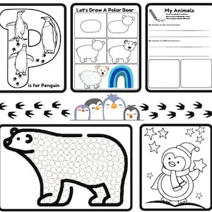 Penguin and Polar Bear Coloring and Dot Marker Pages Preschool ...