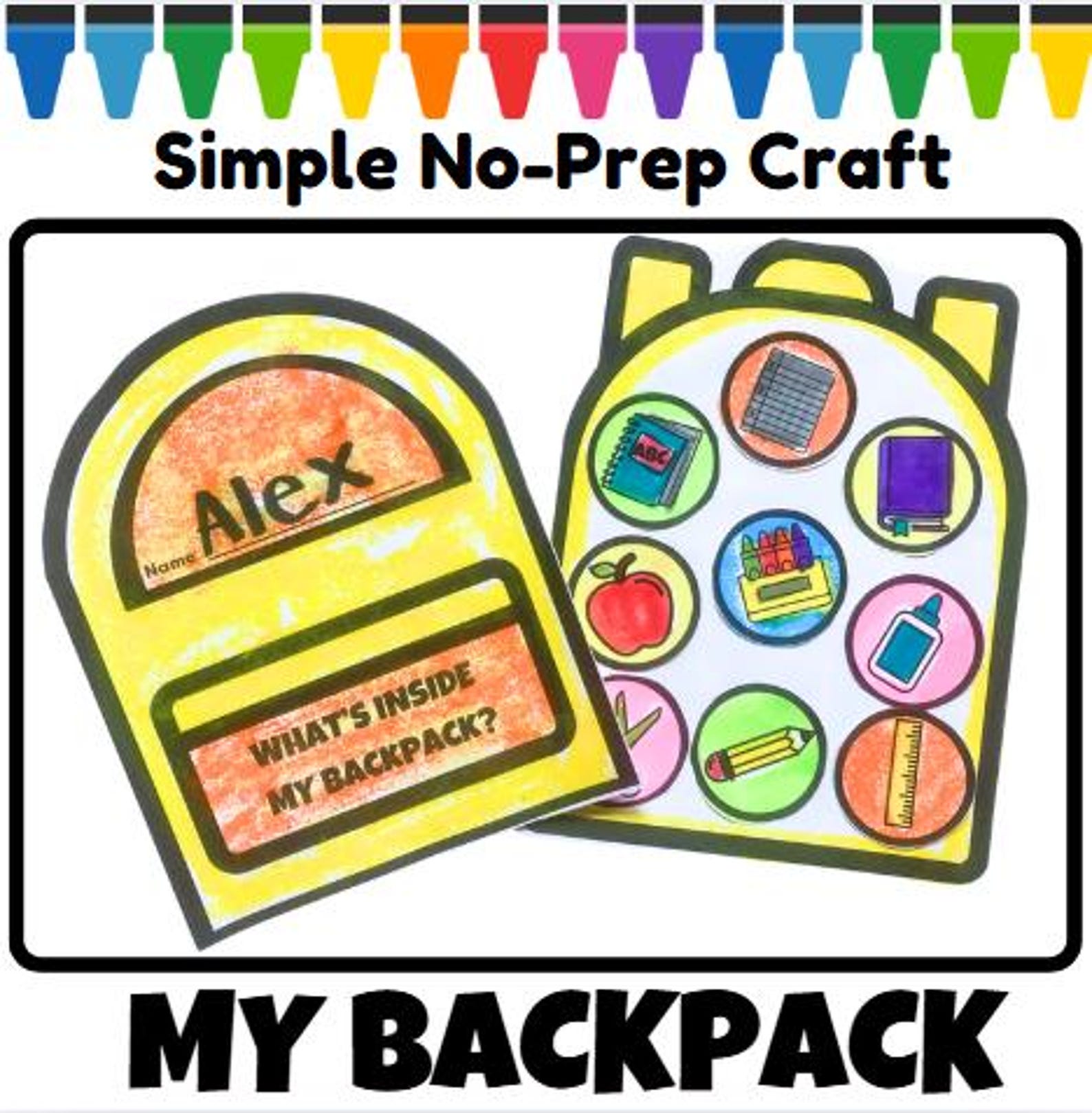 What is in My Backpack Craft and Bonus Learning Pages Back to School ...