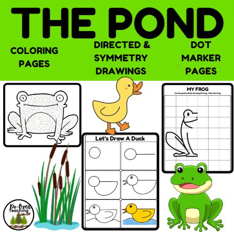 Pond Coloring and Dot Marker Pages Preschool Kindergarten Curriculum ...