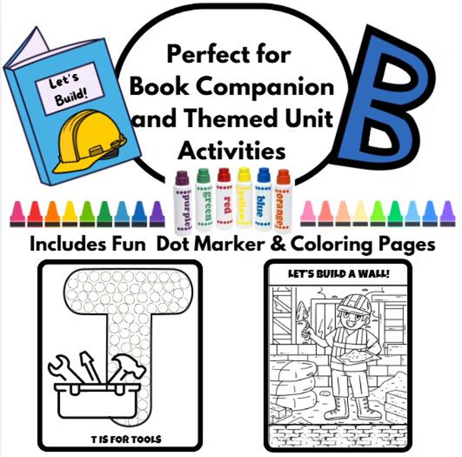 Cut and Paste Construction Worker Simple Craft Plus Dot Marker ...