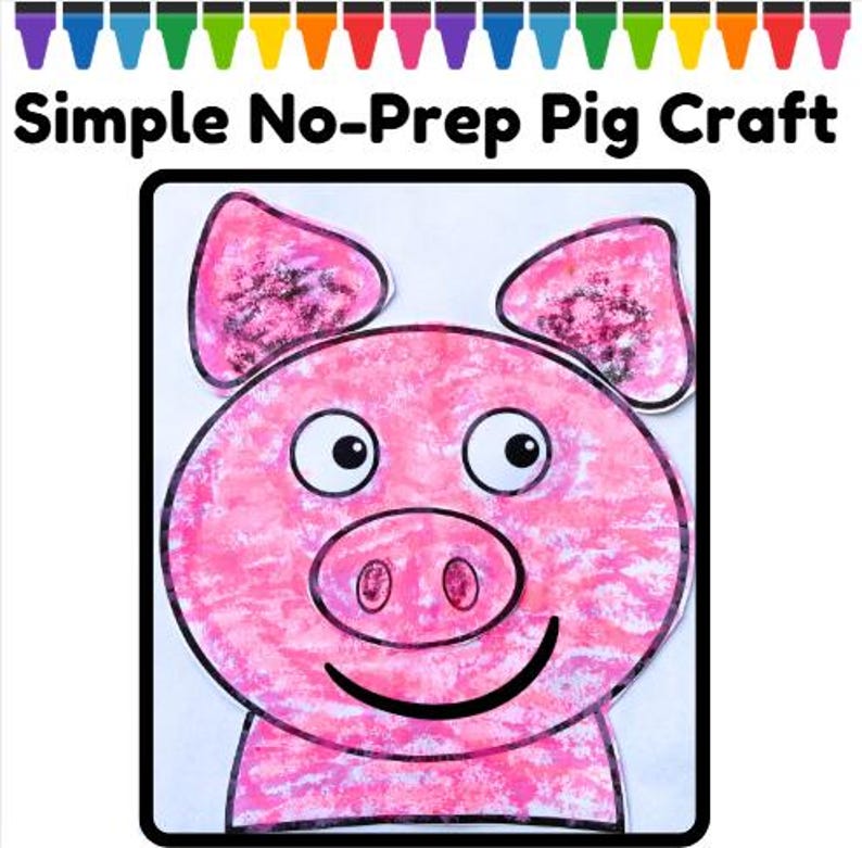 My Pig Cut and Paste Craft Plus Dot Marker and Coloring Page No-prep ...