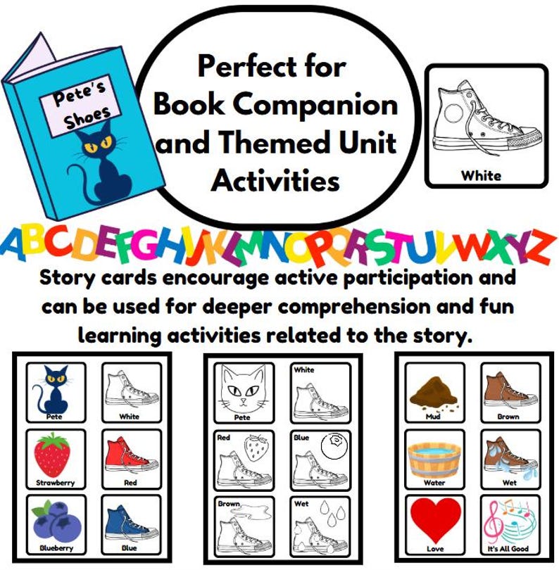 Pete the Cat, I Love My White Shoes Story Cards and No-prep Craft ...