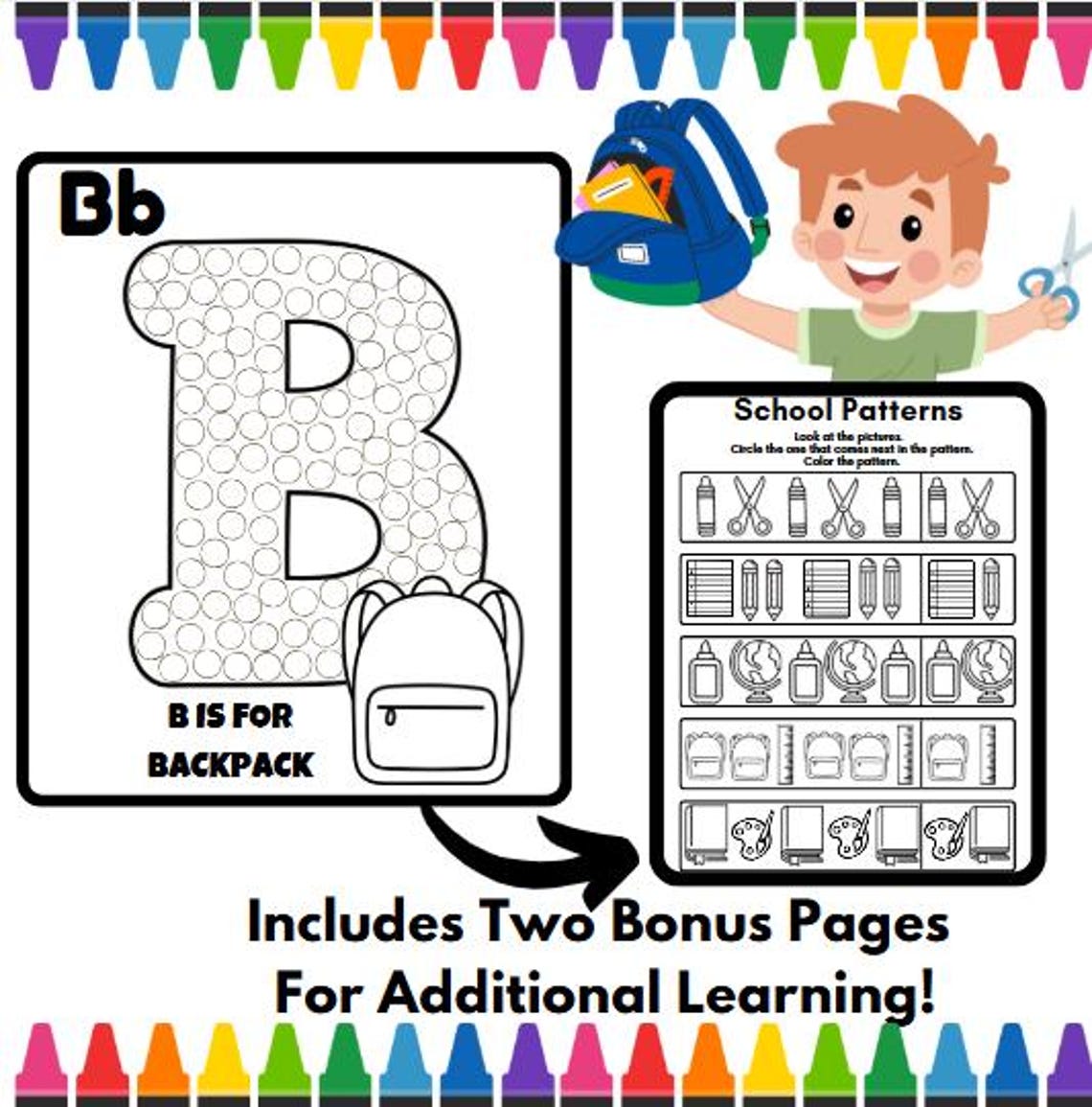 What is in My Backpack Craft and Bonus Learning Pages Back to School ...