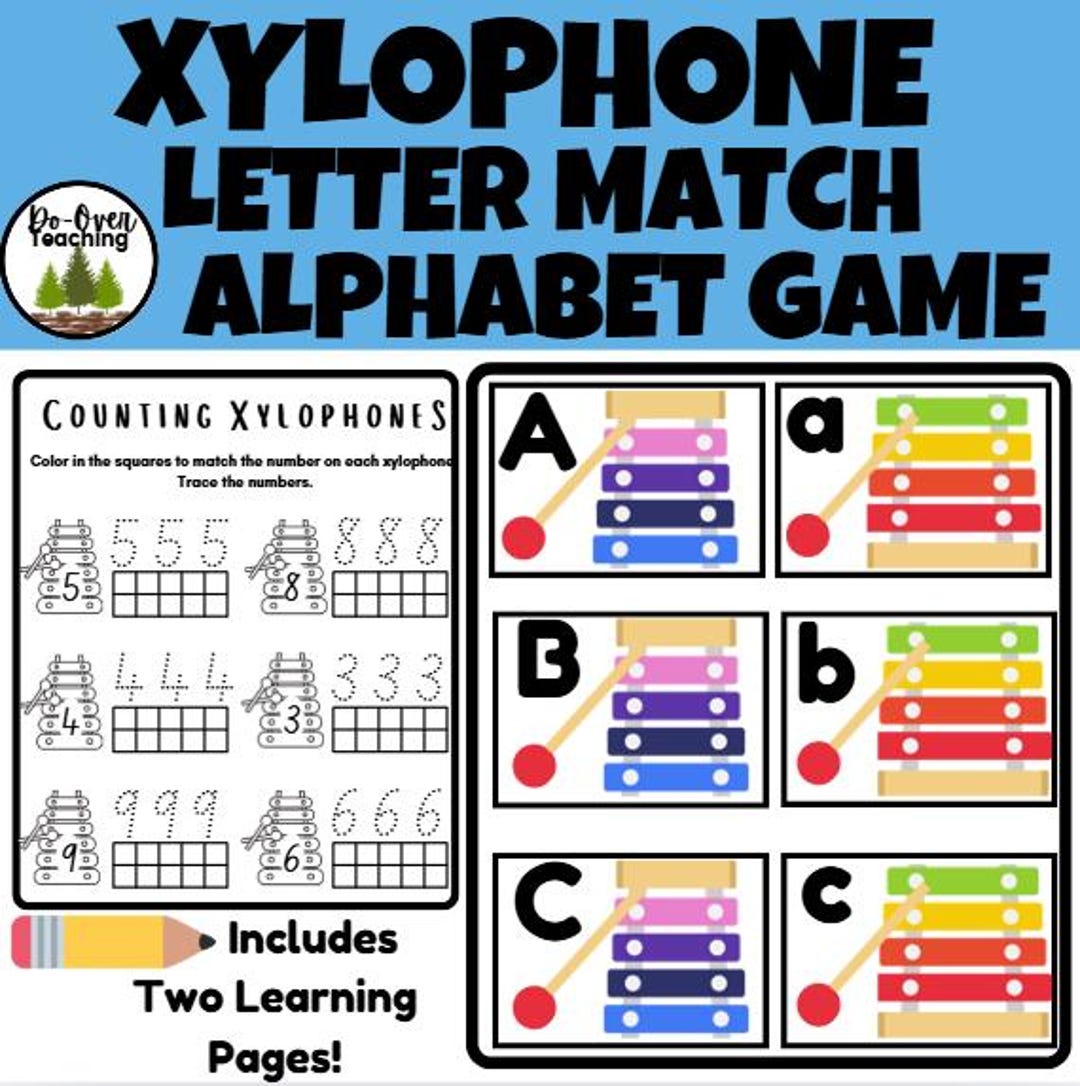 Xylophone Musical Instrument Alphabet Letter Matching Game and ...