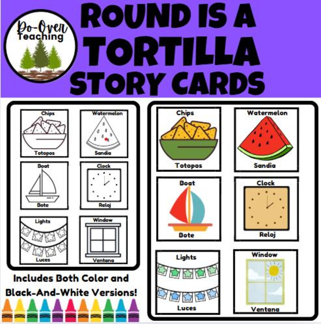 Round is A Tortilla Book Companion Story Cards Activity Craft Circle ...