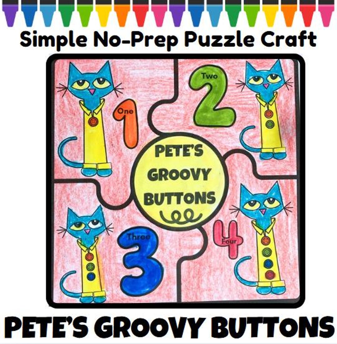 Pete the Cat's Groovy Buttons Puzzle Craft No-prep Book Companion - Etsy