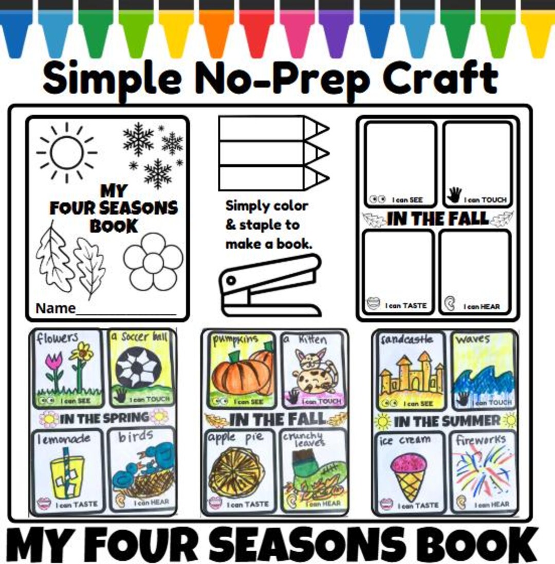 My Four Seasons Book Craft No-prep Plus Word Cards and Colorful Seasons ...