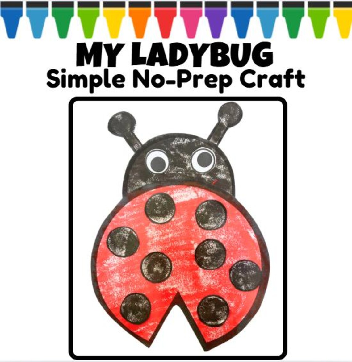 Cut and Paste Ladybug Simple Craft and Dot Marker and Coloring Page No ...