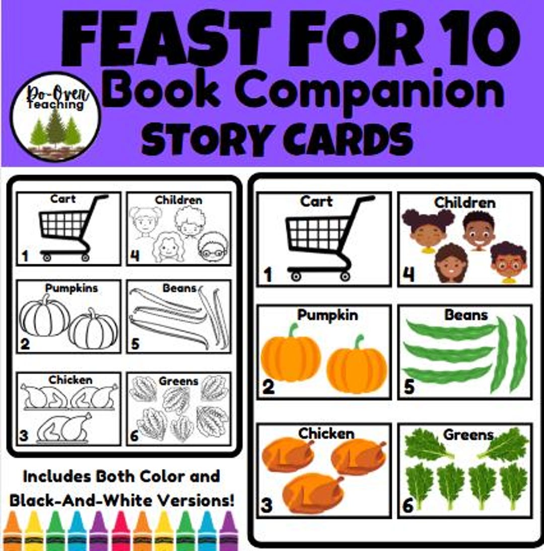 Feast for Ten Book Companion Story Cards Activity Craft Circle Literacy ...
